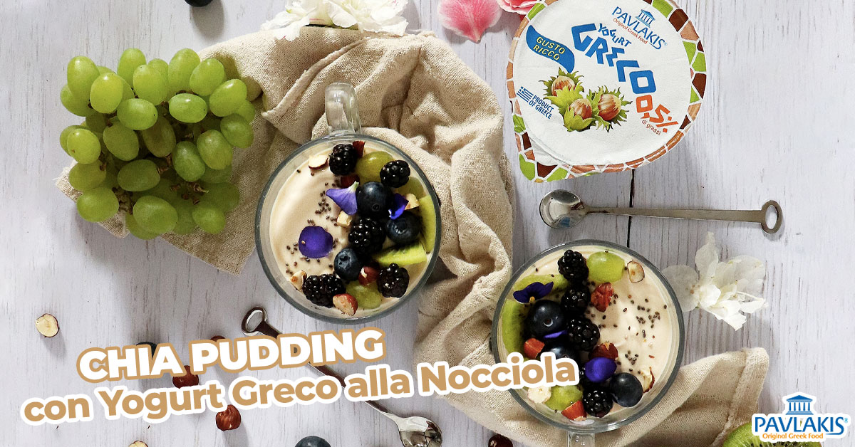 Chia pudding con yogurt greco magro alla nocciola e frutta fresca ...