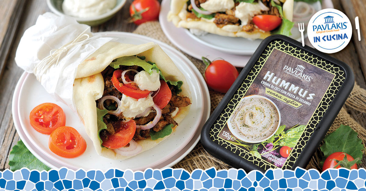 Pita gyros con hummus | Pavlakis